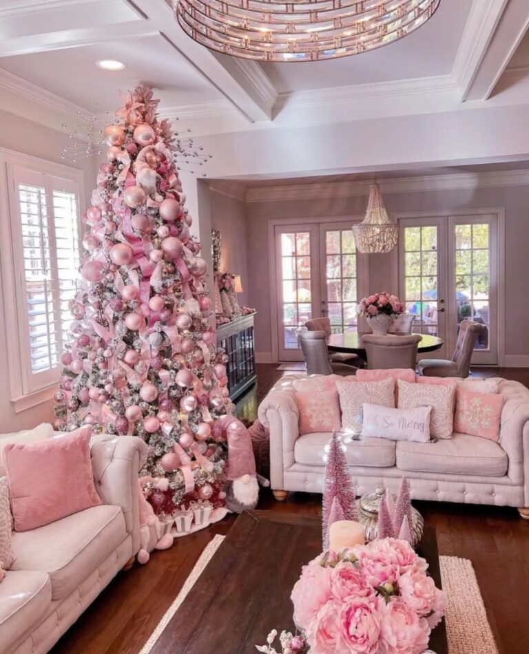 36 Pink Christmas Tree Decorations That Will Wow Guests - Addicted To ...