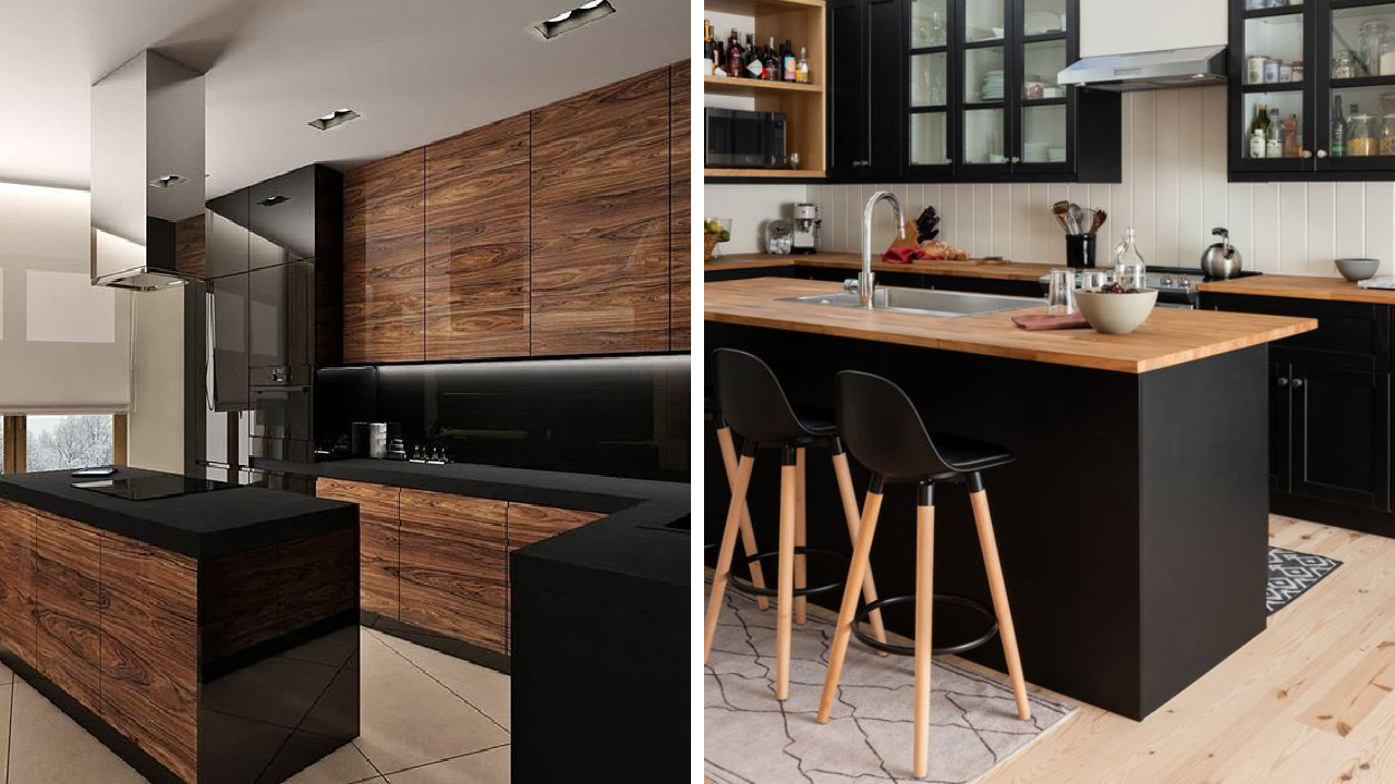 34 Black and Wood Kitchen Ideas for Modern Homes - Addicted To Organization