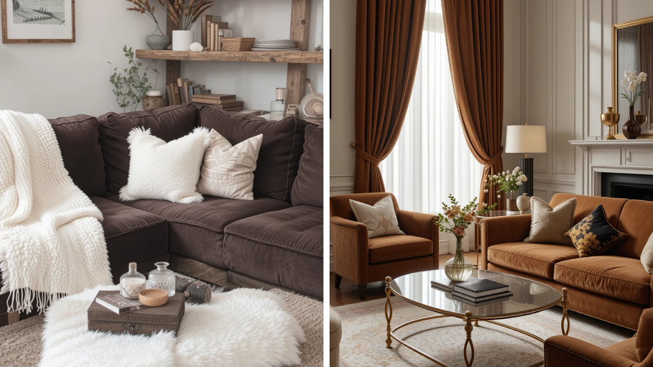 31 Modern Brown Living Room Decorating Ideas - Addicted To Organization