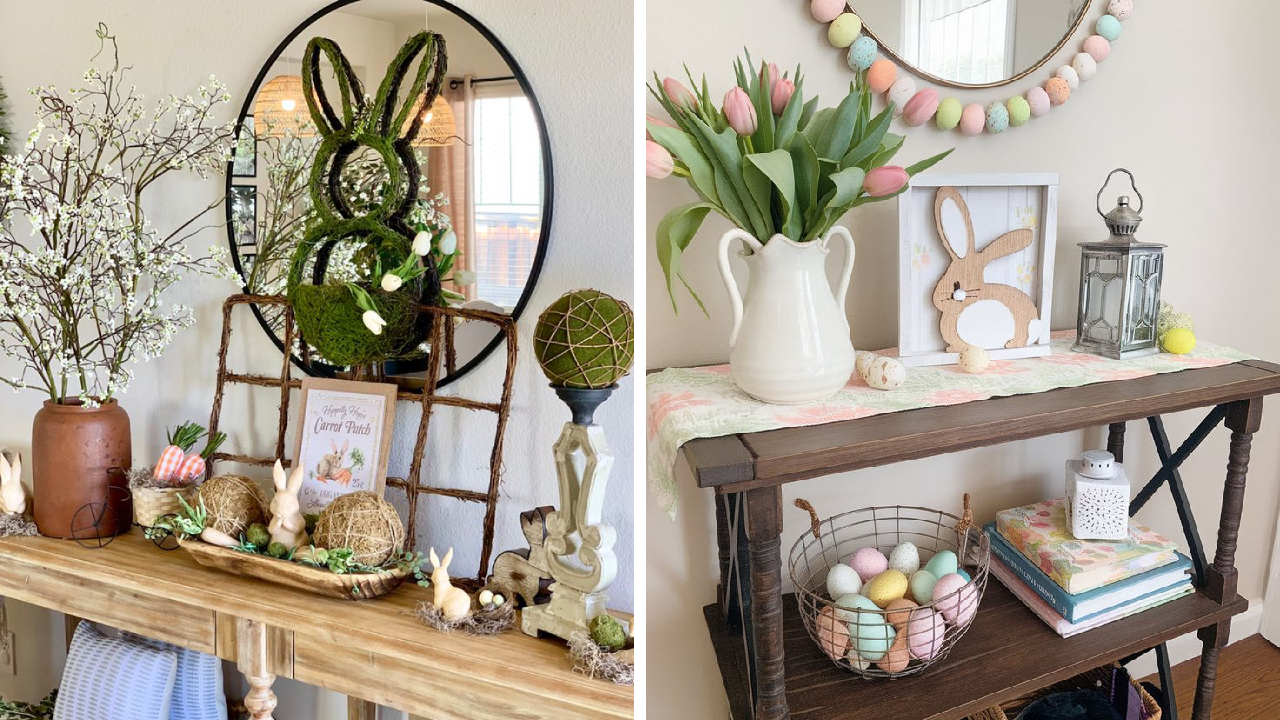 24 Easter Entryway Table Decor Ideas to Copy - Addicted To Organization