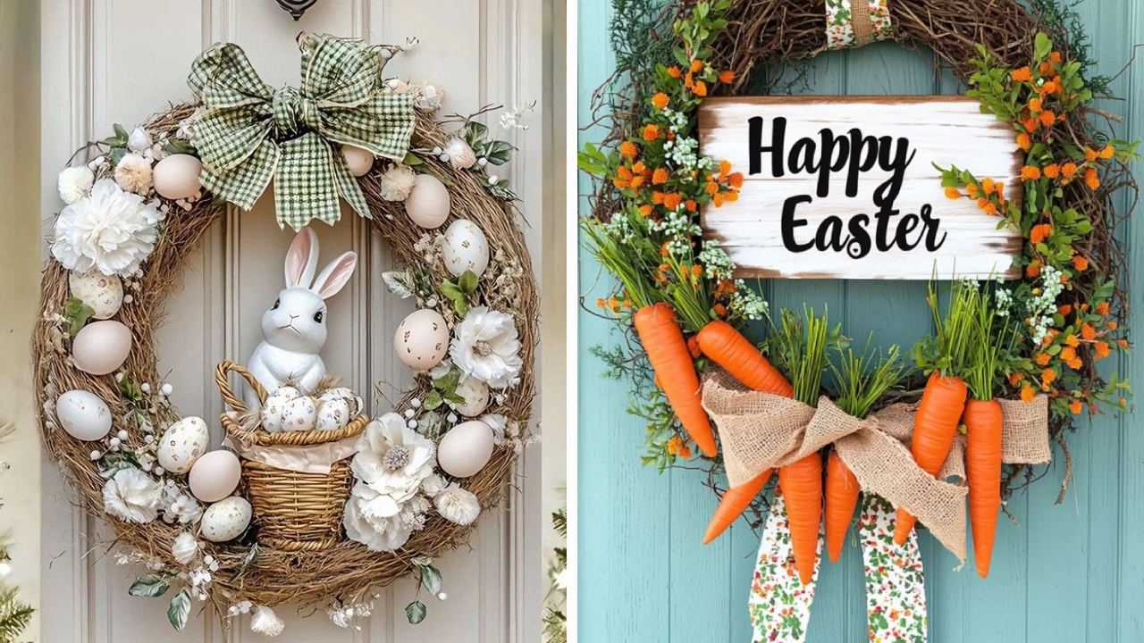 31 Cute Easter Wreaths for Front Door - Addicted To Organization