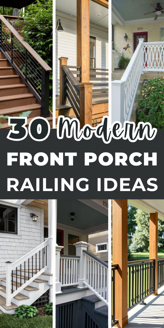 30 Front Porch Railing Ideas to Copy - Addicted To Organization