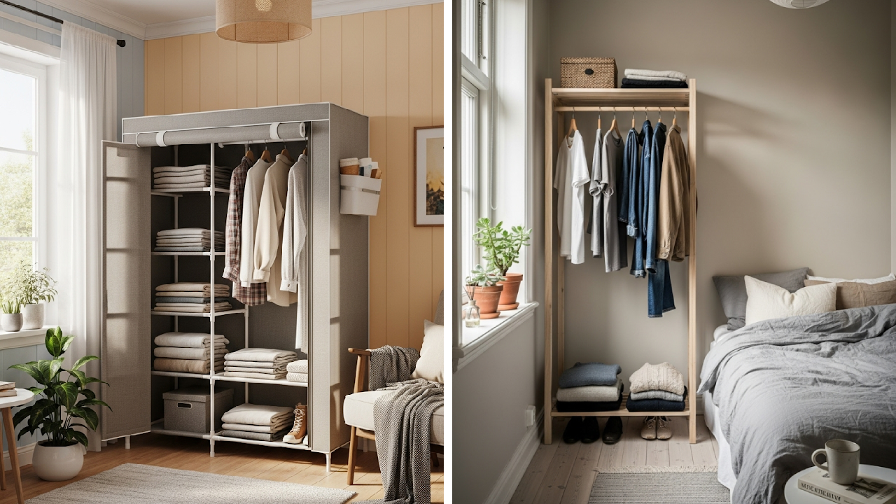25 Genius Rooms with No Closet Ideas - Addicted To Organization