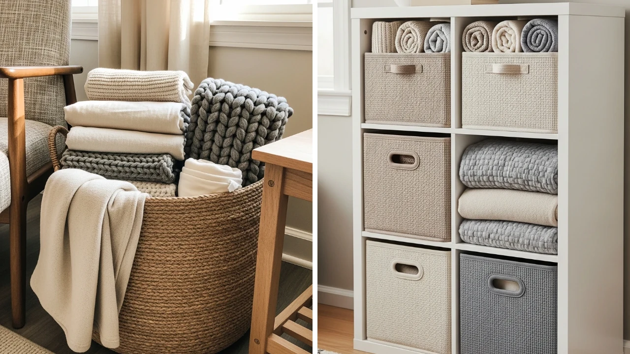 25 Genius Blanket Storage Ideas - Addicted To Organization