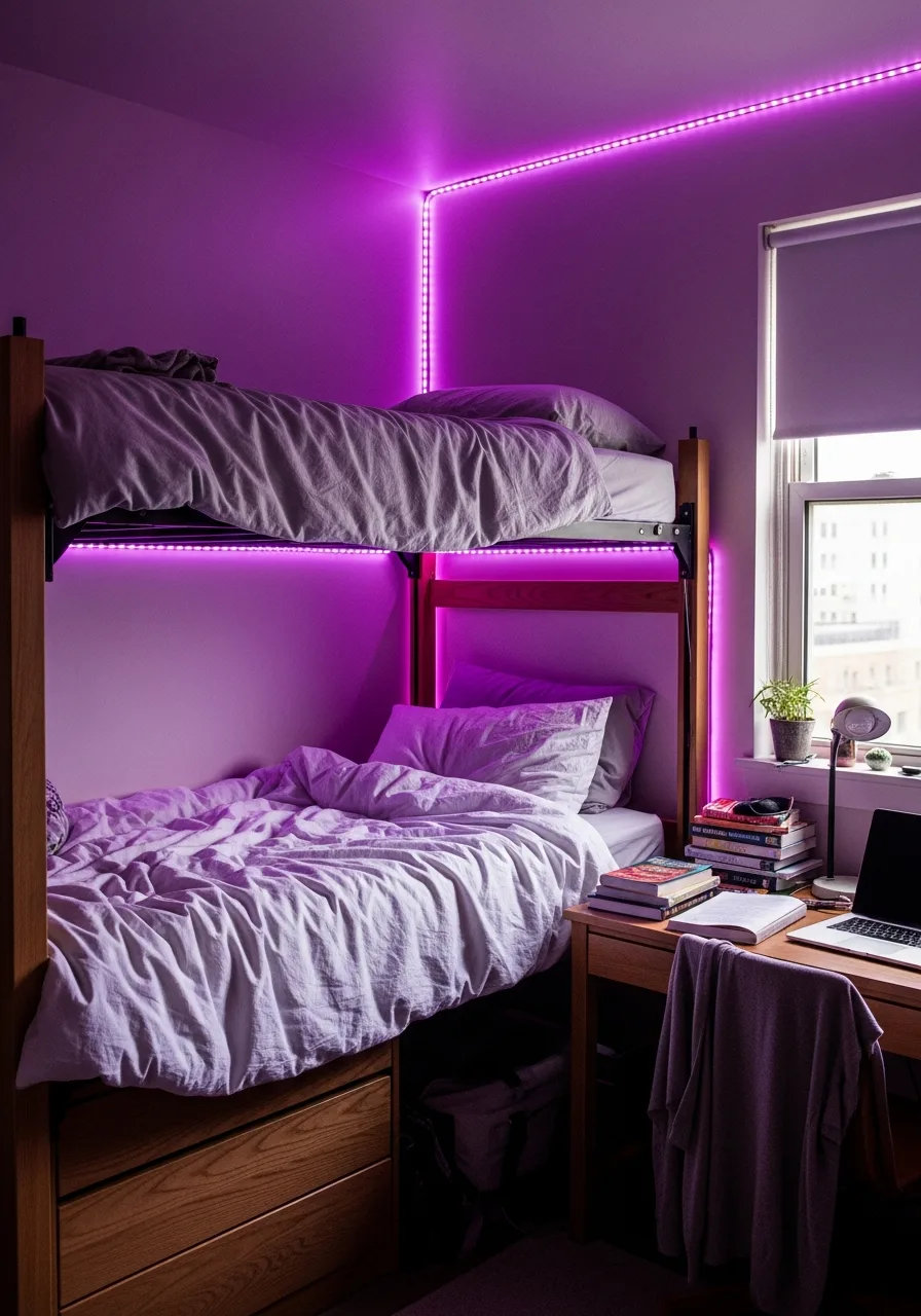 35 Purple Dorm Room Ideas - Addicted To Organization